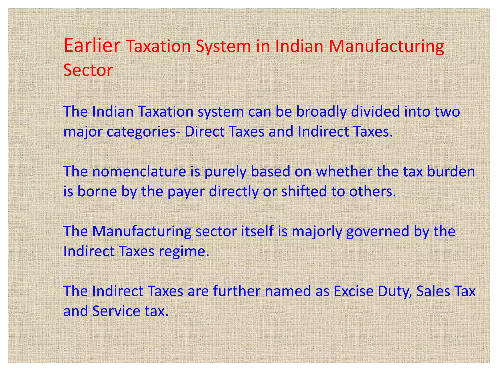 GST and Indian Manufacturing Sector | PPTX