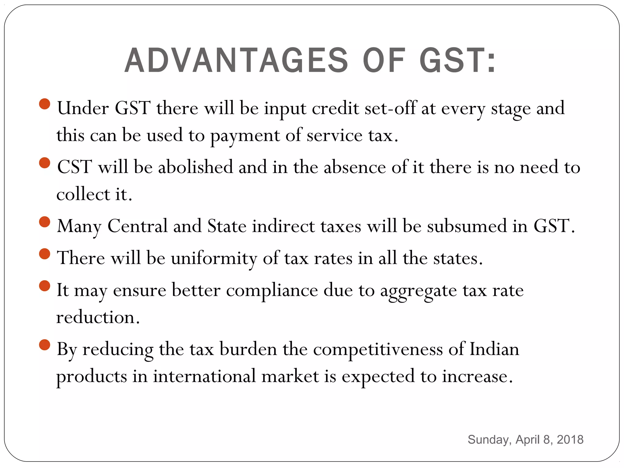 Gst and its implications | PPT