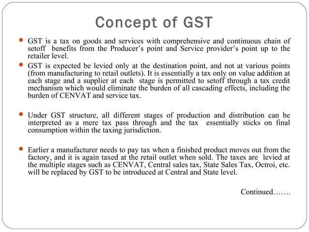 Gst and its implications | PPT