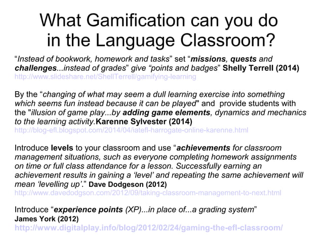 Gamifying the Language Classroom | PPT