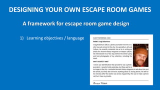 Designing escape room games for ELT | PPTX