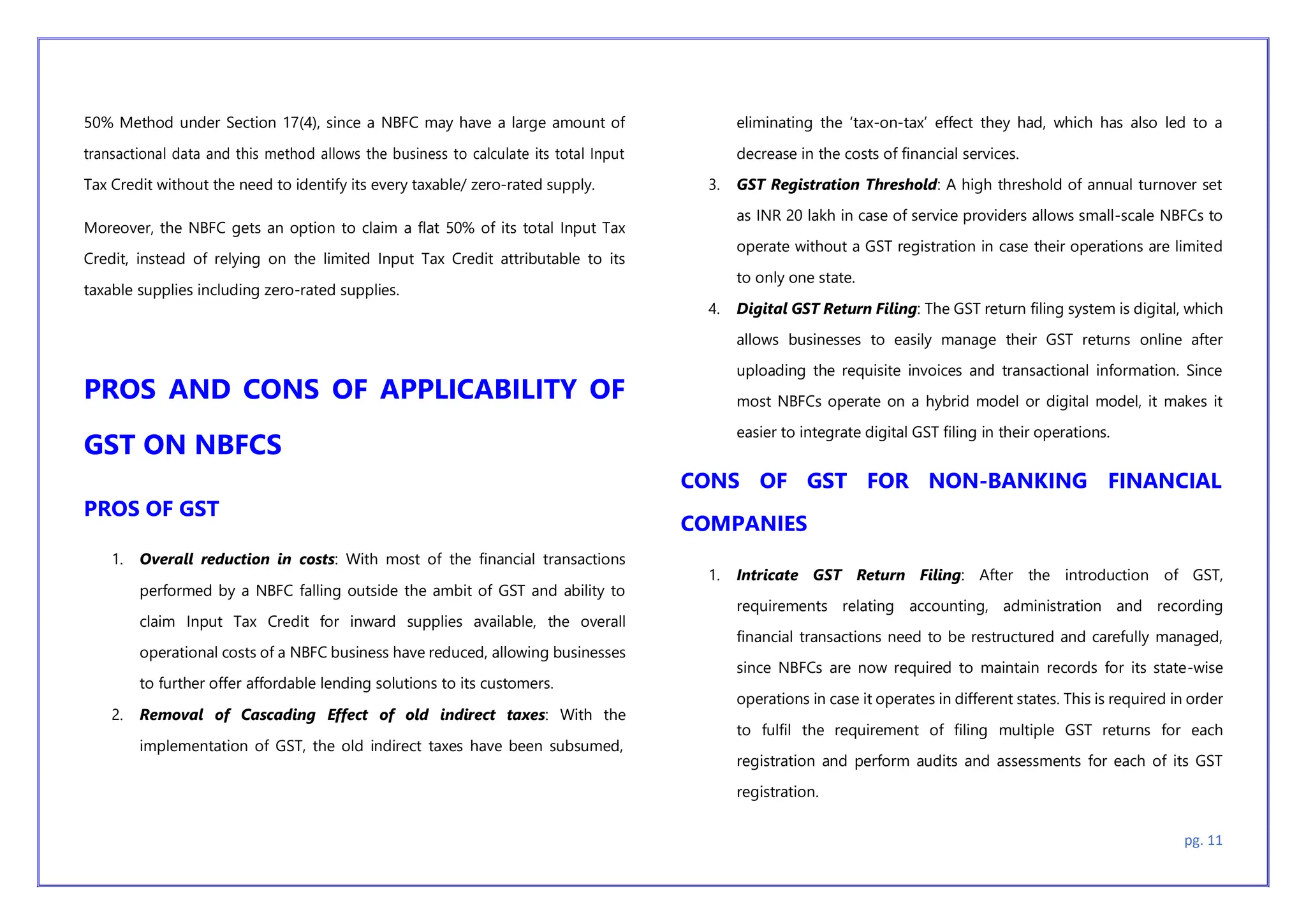 GST Applicability on Non-Banking Financial Companies (NBFCs) in India | PDF