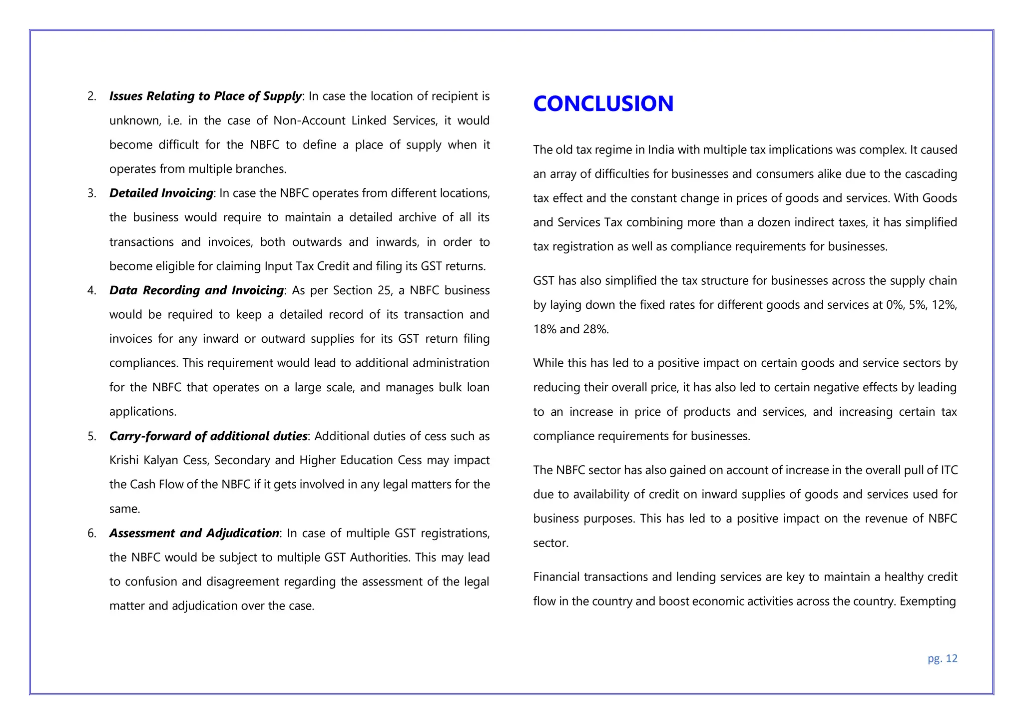 GST Applicability on Non-Banking Financial Companies (NBFCs) in India | PDF
