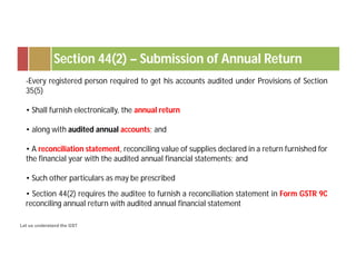 GST AUDIT - SEC.35(5) -Rule 80(3) -Form GSTR 9C | PDF