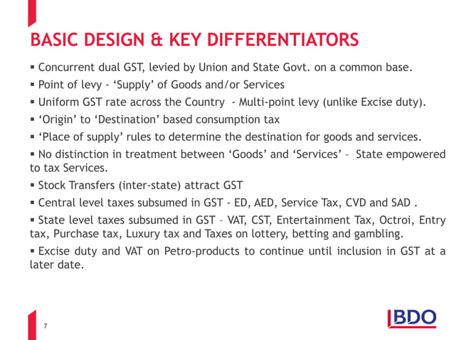 Gst basic design and key differentiators | PPT