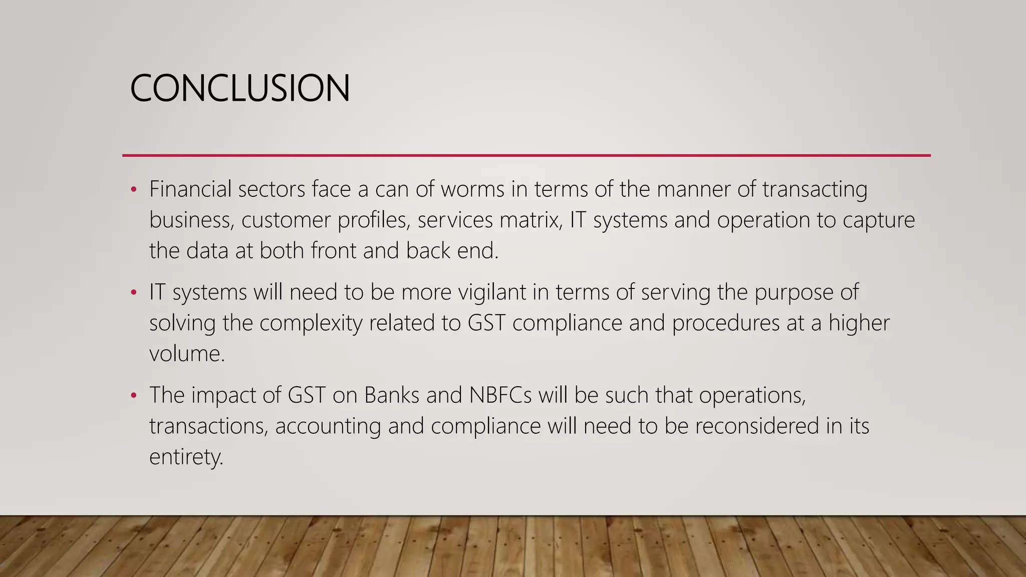 Impact of GST on Banking Industry | PPTX
