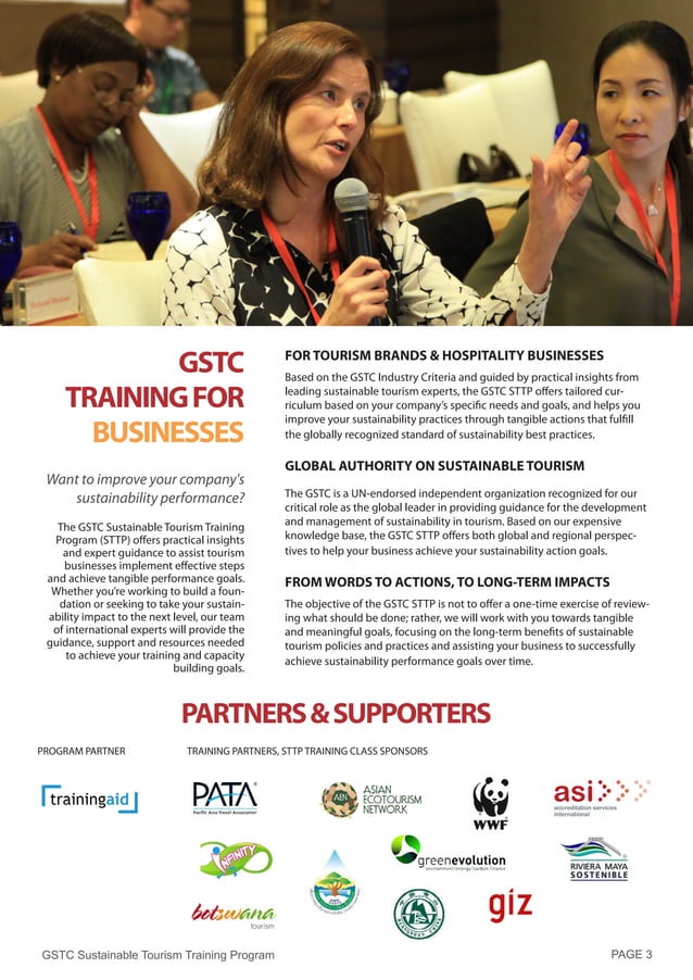 GSTC Sustainable Tourism Training Program Overview for Tourism ...