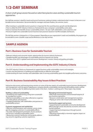 GSTC Sustainable Tourism Training Program Overview for Tourism ...