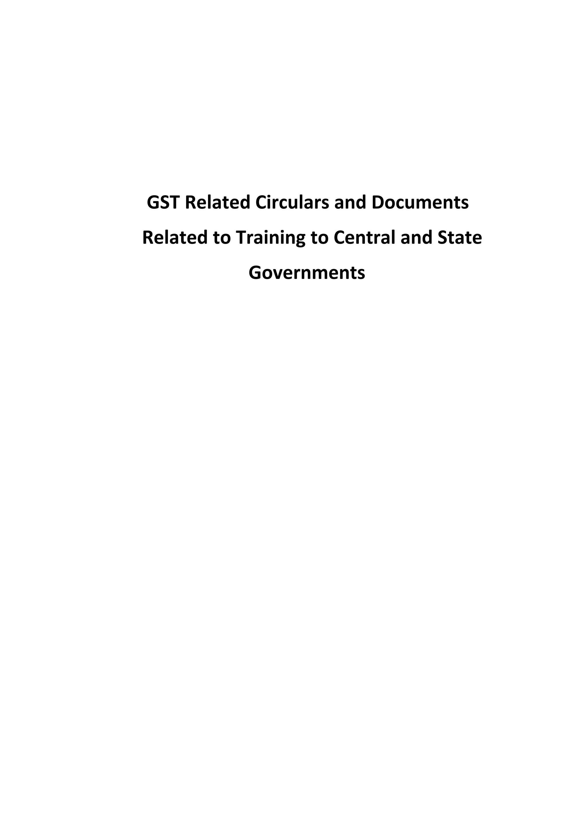 GST Circulars in India related to Taxation | DOCX