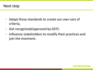 GSTC - Setting Standards for Sustainable Tourism | PPT