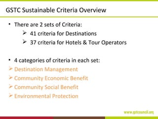 GSTC - Setting Standards for Sustainable Tourism | PPT