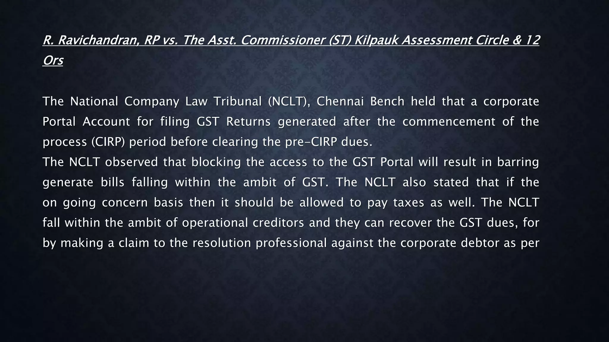 GST Compliance for Companies undergoing CIRP.pptx