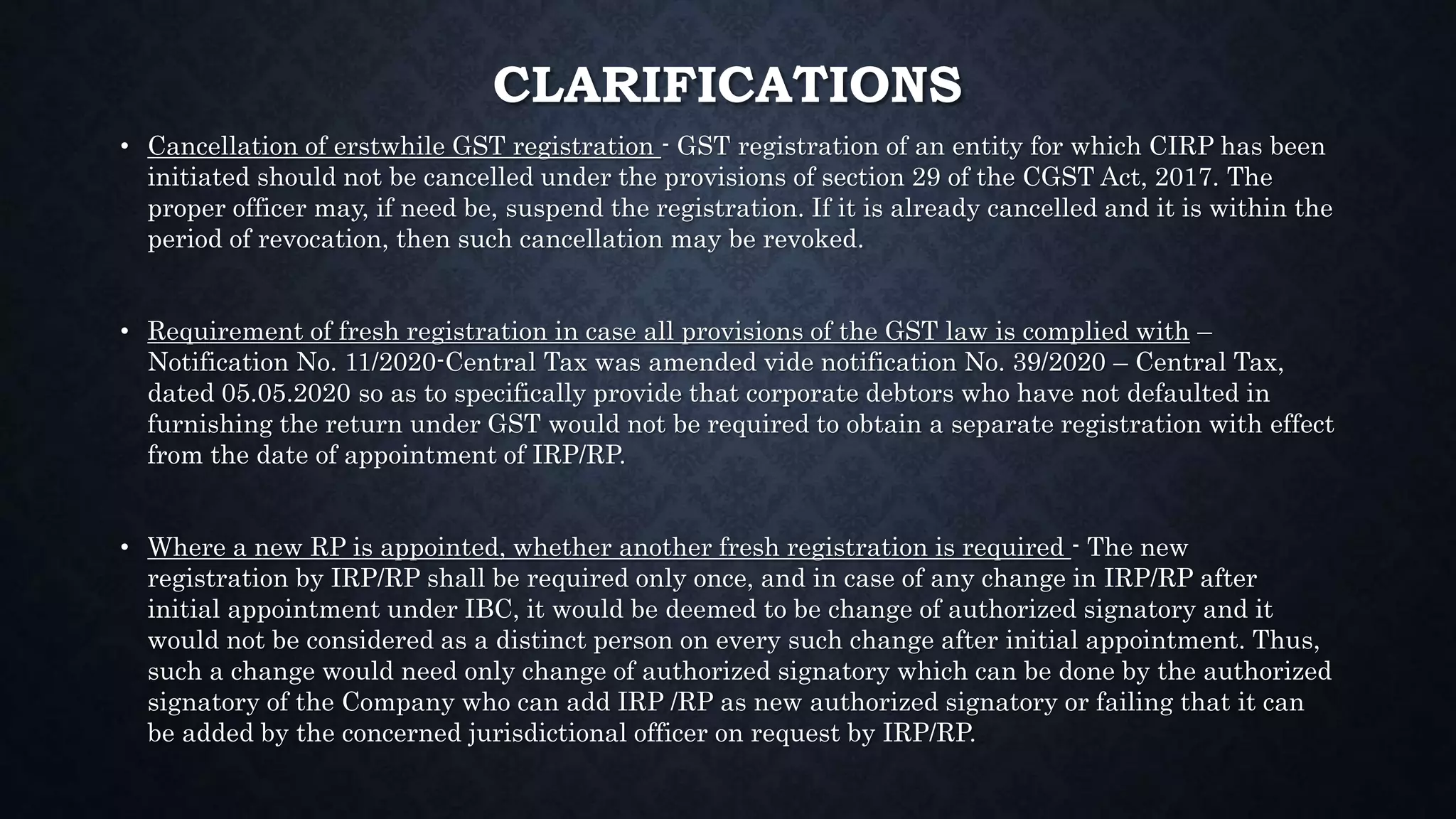 GST Compliance for Companies undergoing CIRP.pptx