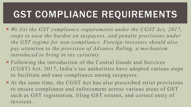 GST Compliance Requirements | PPTX