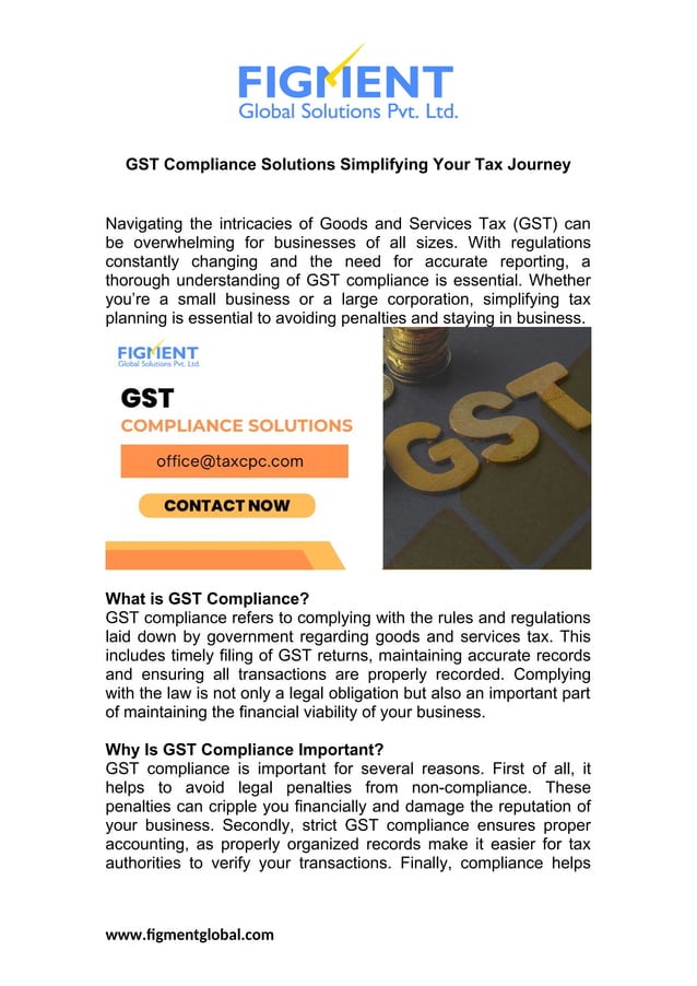 GST Compliance Solutions Simplifying Your Tax Journey.docx