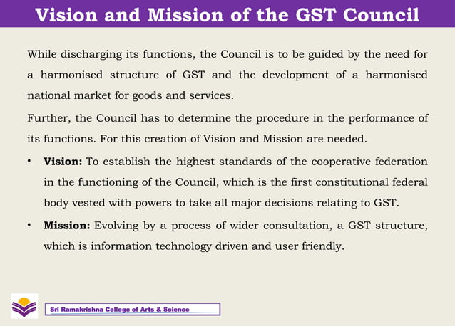 GST Council - Vision, Mission and Functions.pptx