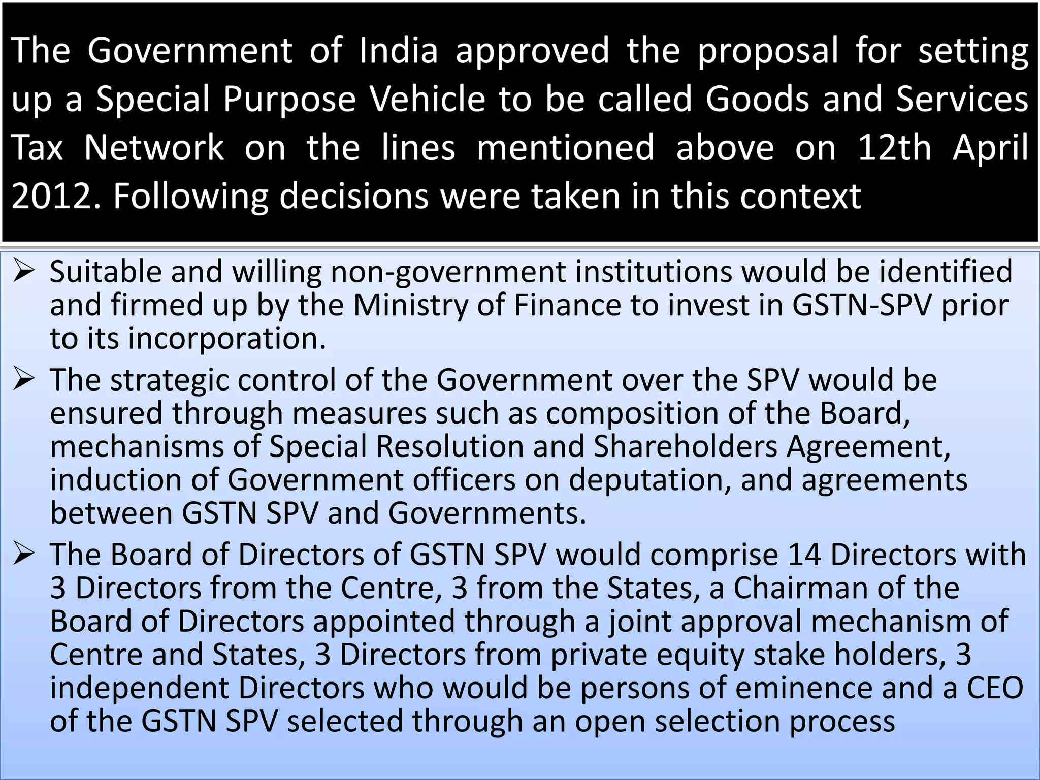 GOODS AND SERVICE TAX NETWORK (GSTN) | PPTX