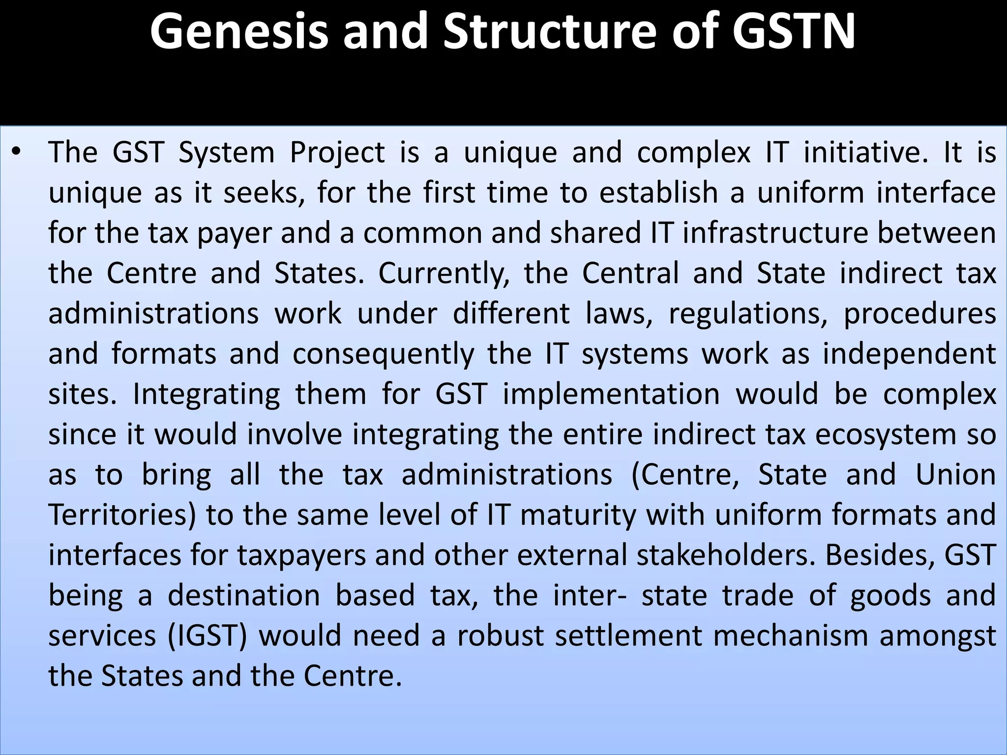 GOODS AND SERVICE TAX NETWORK (GSTN) | PPTX
