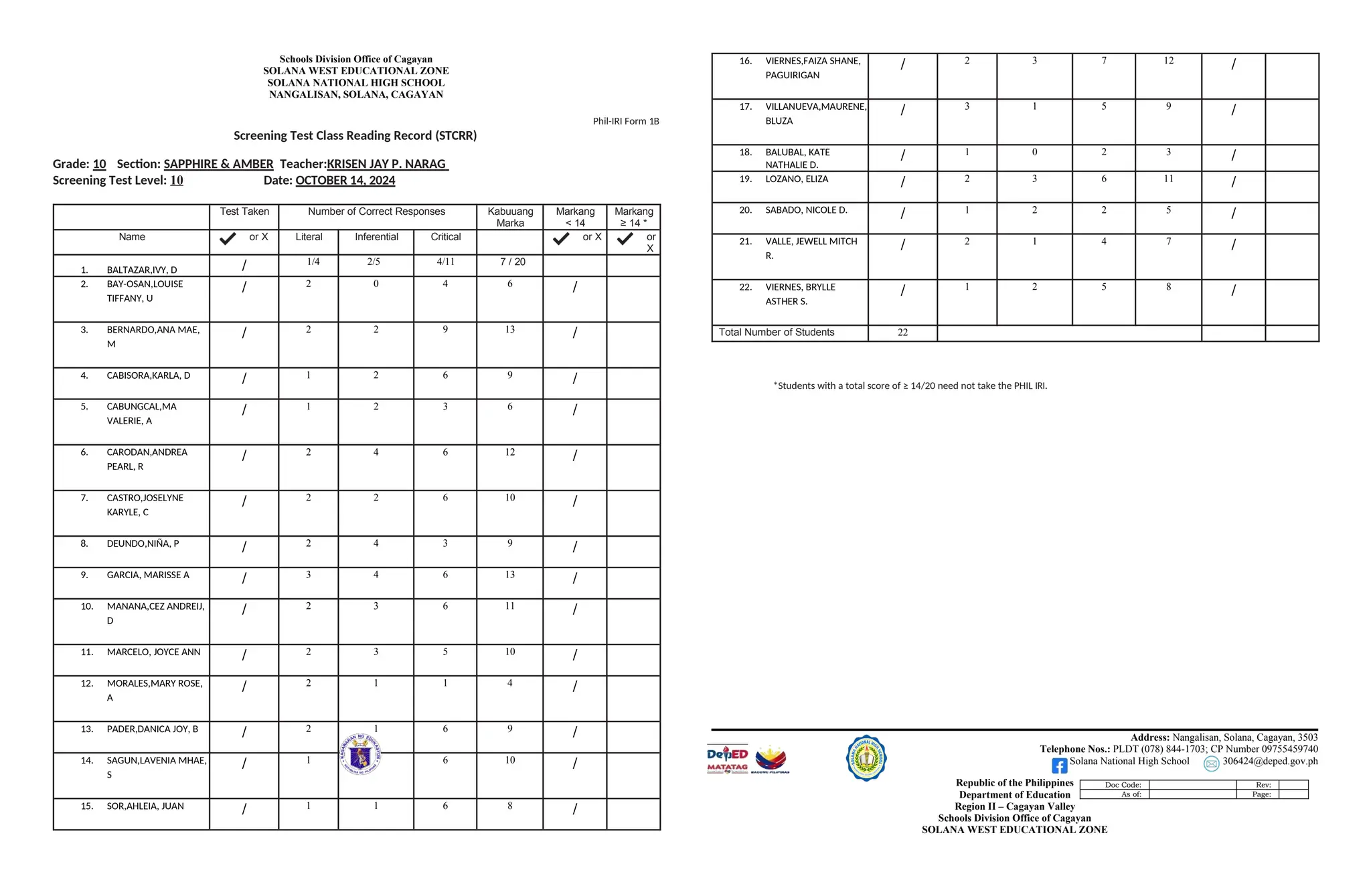 group screening test form jhs and shs.docx
