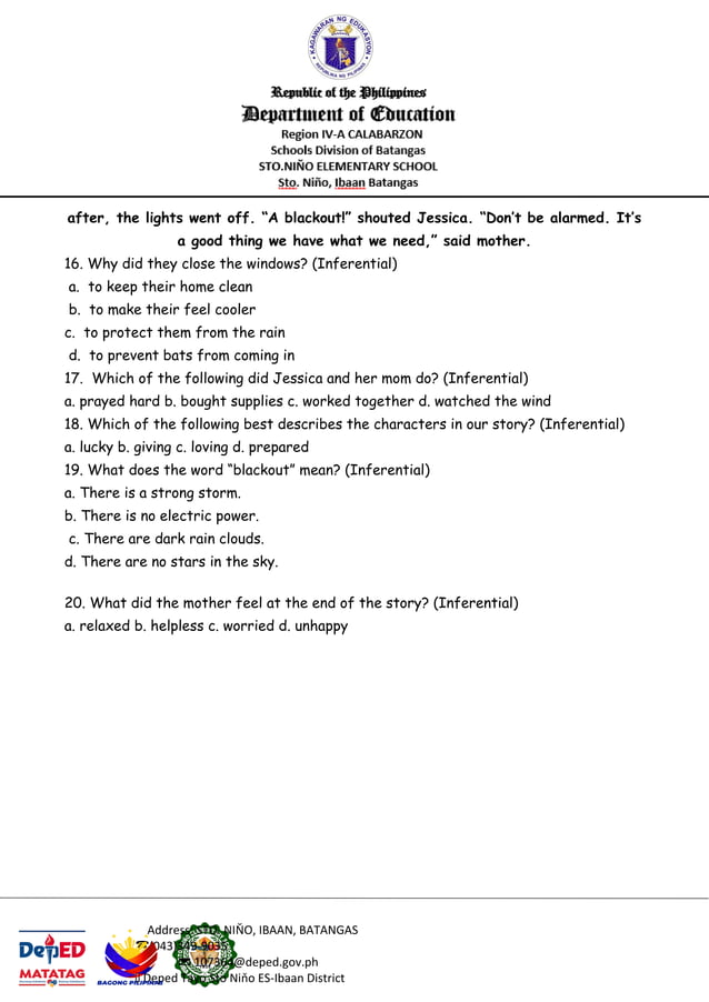 Group screening test in English GRADE 5.docx | Standardized Testing ...
