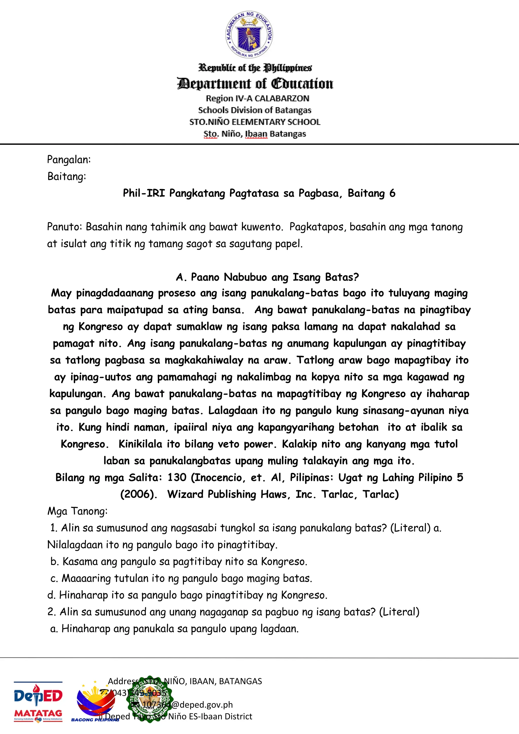 Group Screening Test GRADE 6 - FILIPINO.docx