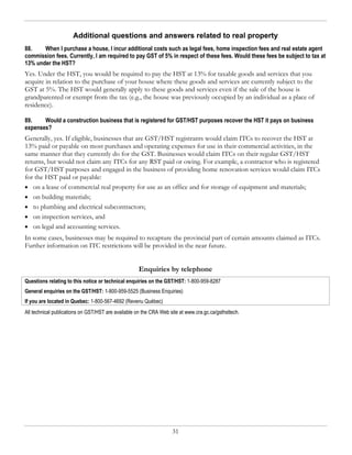 Canada Revenue GST/HST Notice | PDF | Personal Taxes | Personal Finance