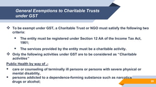 Gst Impact On Charitable Trust | PPTX