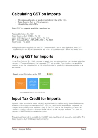 GST implications for imports and importers in India | PDF | Business ...