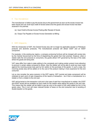 GST - Operational Impacts, Concerns & Process Flow | PDF
