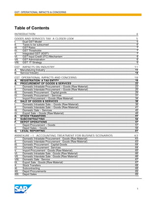 GST - Operational Impacts, Concerns & Process Flow | PDF