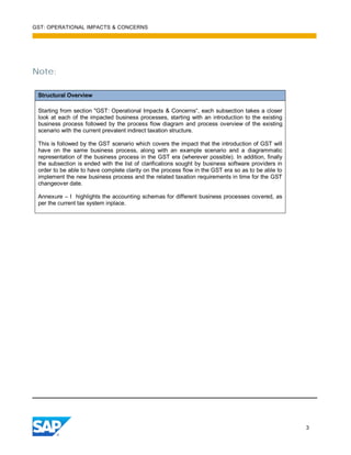 GST - Operational Impacts, Concerns & Process Flow | PDF
