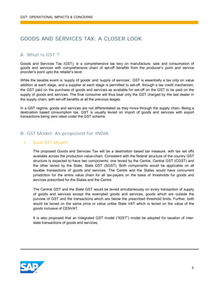 GST - Operational Impacts, Concerns & Process Flow | PDF