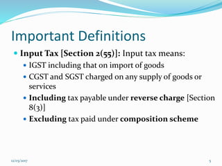 Gst input tax credit eligibility | PPTX