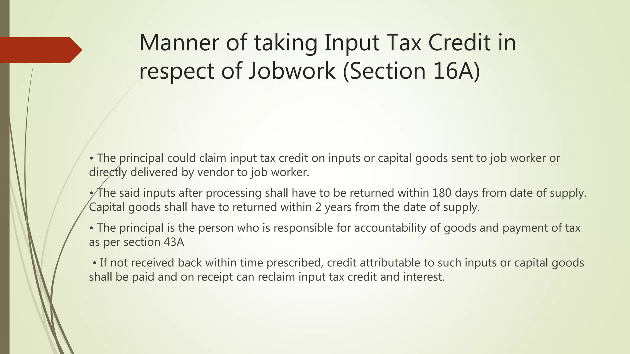 Gst input tax credit ppt | PPTX