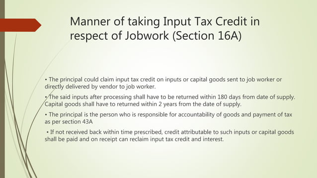 Gst input tax credit ppt | PPTX