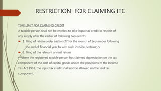 Gst input tax credit ppt | PPTX