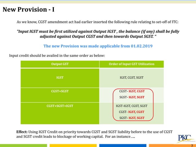 GST ITC Set Off rules(Priority of adjustment) | PPTX