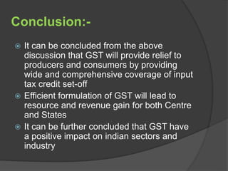 Impact of GST on Indian Economy | PPTX