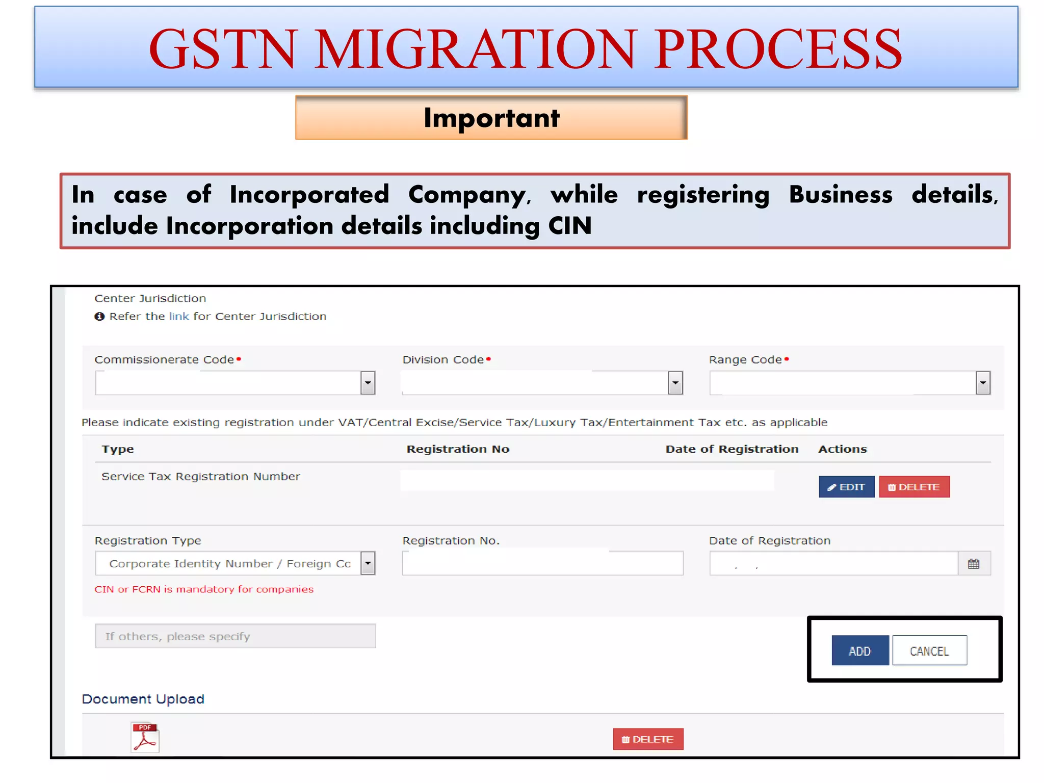 GSTN Migration Process | PPT