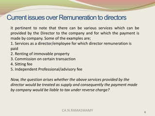 Gst on remunaration to directors. | PPTX