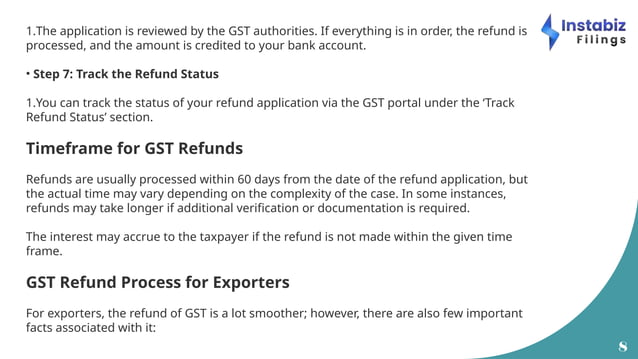 A Guide to GST Refunds: Process and Management | PPTX