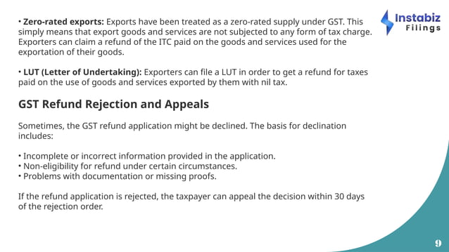 A Guide to GST Refunds: Process and Management | PPTX