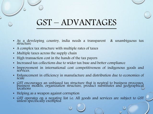 Gst ppt | PPTX | Government Support and Welfare | Financial Assistance