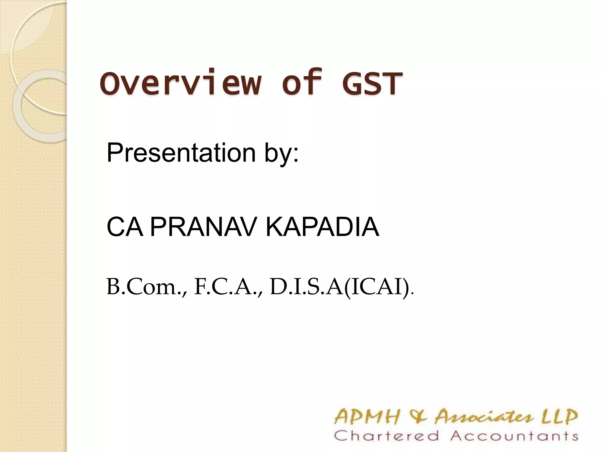 Overview of GST | PPT