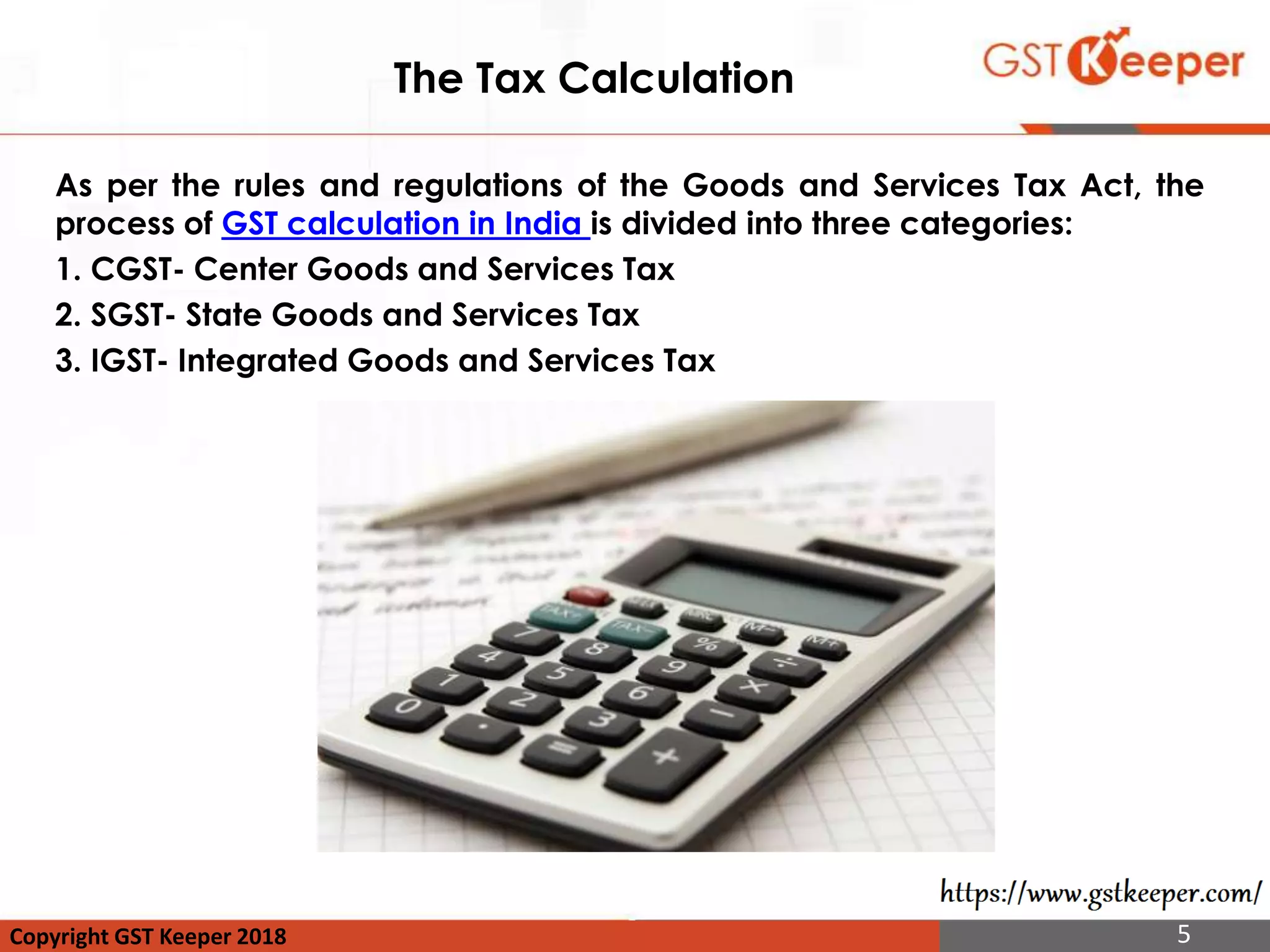 A Glance to GST Calculation in India | GST Keeper | PPT