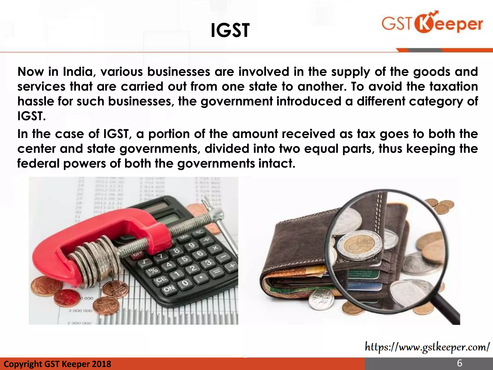 GST Tax Calculator: Interstate and Intrastate Transactions | PPTX
