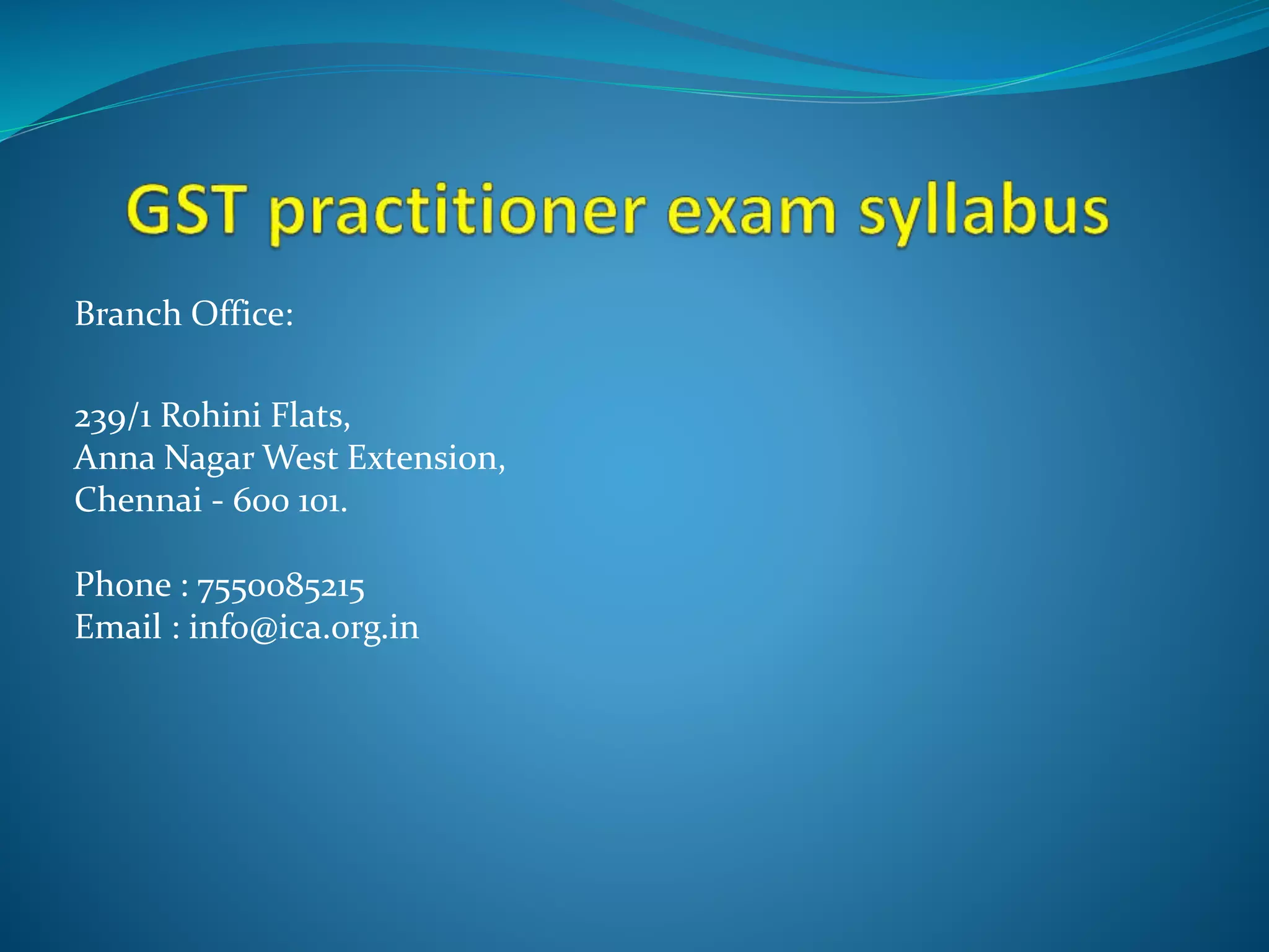 Gst practitioner course | PPTX