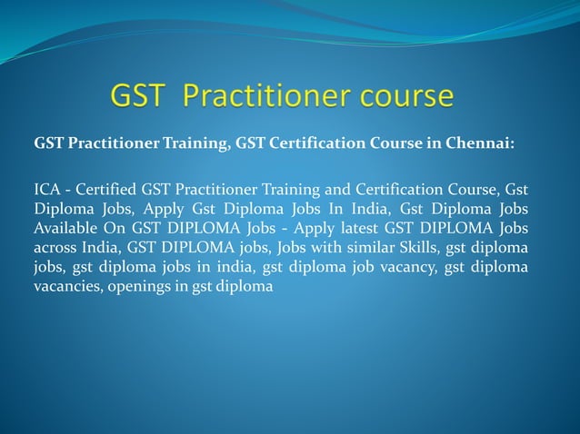 Gst practitioner course | PPTX