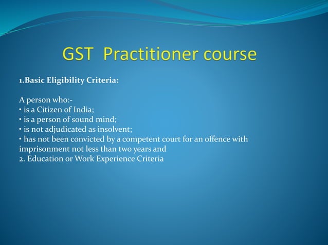 Gst practitioner course | PPTX