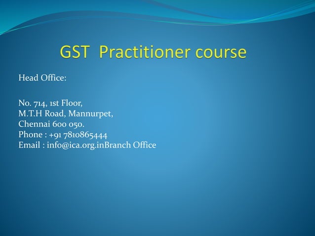 Gst practitioner course | PPTX